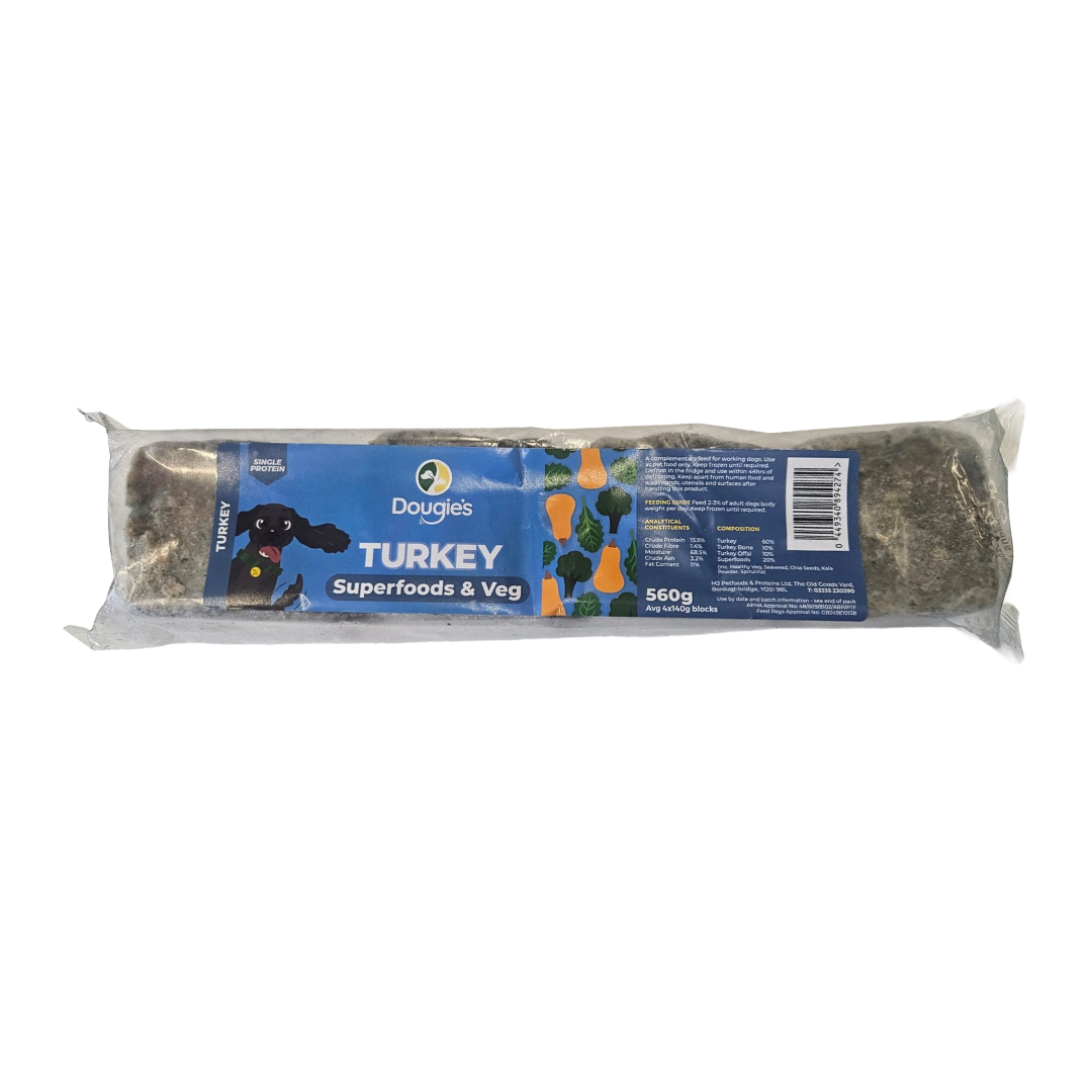 Dougies Pure Turkey with Superfoods 560g – Natural Treats Bristol